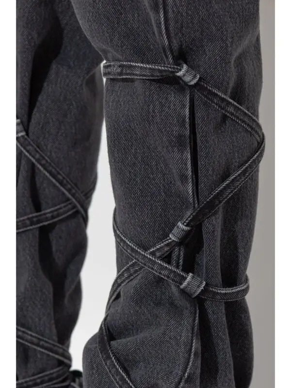 Alexander McQueen Tied Jeans - Black