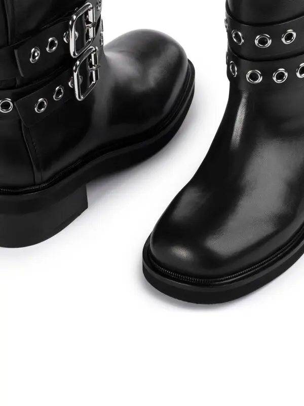 LE SILLA Harley Buckled Leather Boots