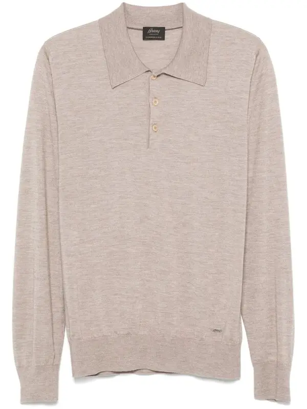 Brioni Fine-knit Polo Shirt - Neutrals