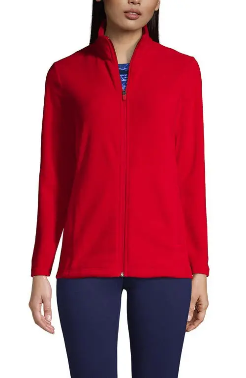 LANDS' END Full-zip Fleece Jacket - Rich Red