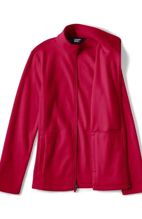 LANDS' END Full-zip Fleece Jacket - Rich Red