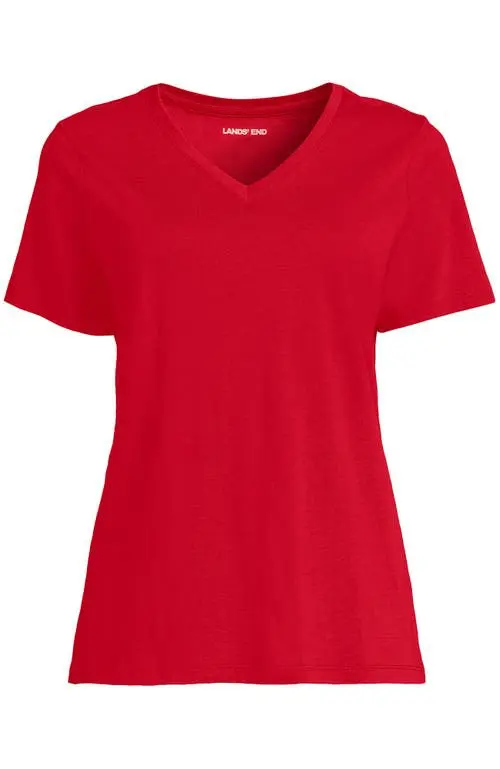 LANDS' END Relaxed Supima Cotton T-shirt - Compass Red
