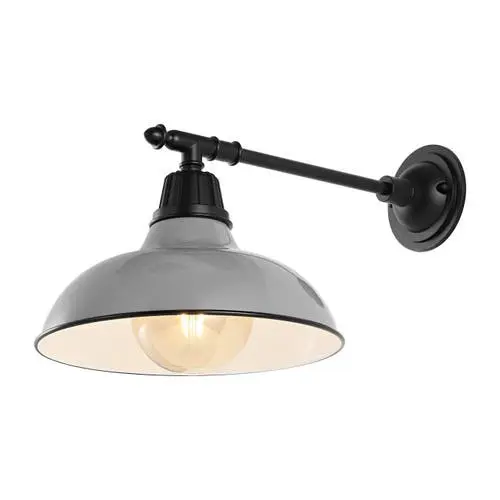 JONATHAN Y Wallace 1-light Farmhouse Industrial Indoor/outdoor Iron Led Victorian Arm Outdoor Sconce - Gray/black