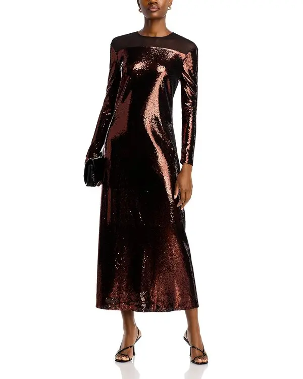 Misook Sequined Long Sleeve Dress