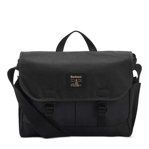 Barbour Field Wax Messenger Bag - Black