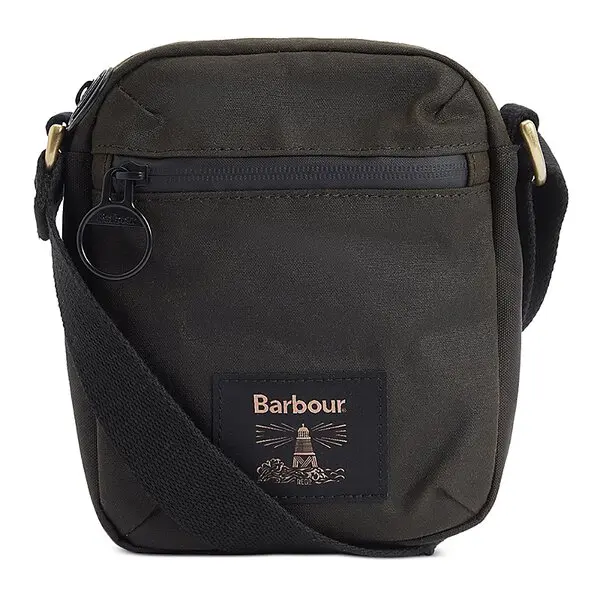 Barbour Field Wax Crossbody Bag - Olive/black