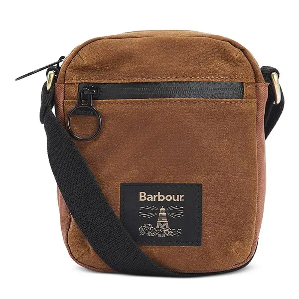 Barbour Field Wax Crossbody Bag - Tan/black