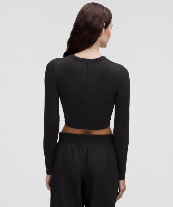 Lululemon Hold Tight Straight-hem Cropped Long-sleeve Shirt - Black