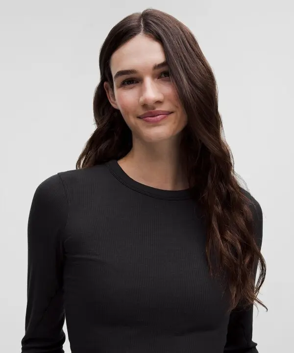 Lululemon Hold Tight Straight-hem Cropped Long-sleeve Shirt - Black