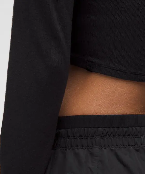 Lululemon Hold Tight Straight-hem Cropped Long-sleeve Shirt - Black