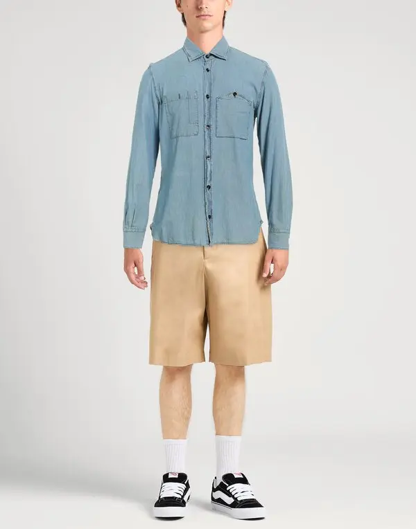 GLANSHIRT Denim Shirt Size Cotton
