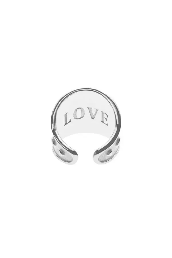 JANE WIN Love Cigar Band Ring - Silver