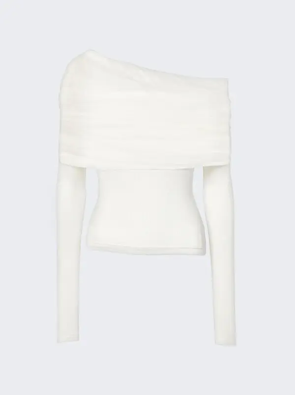 Christopher Esber Sonora Veiled Long Sleeve Top - White