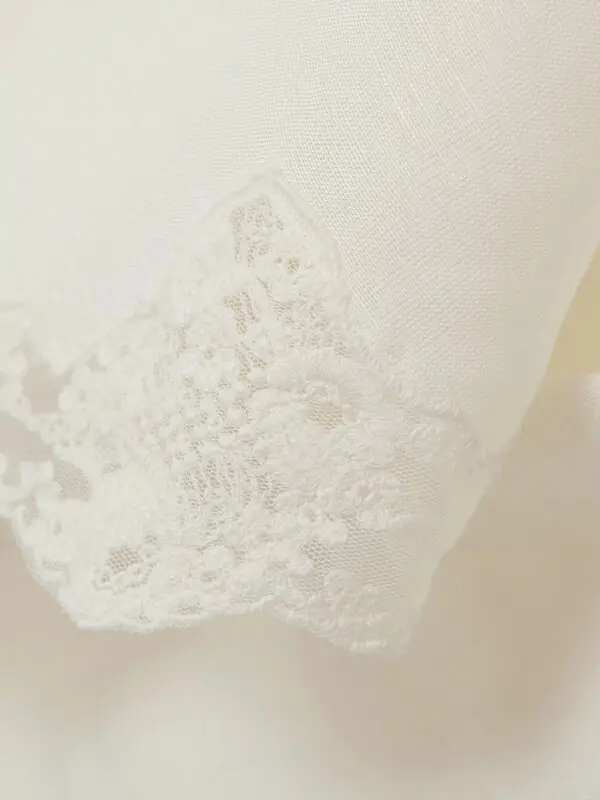 Rixo Crystal Lace-trimmed Linen-blend Midi Skirt - Neutrals