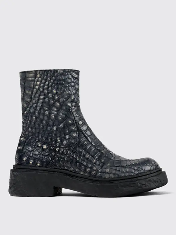 Camper Croc Effect Ankle Boots - Grey