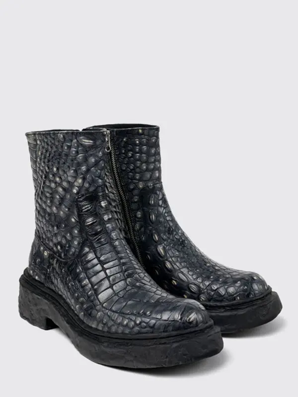 Camper Croc Effect Ankle Boots - Grey