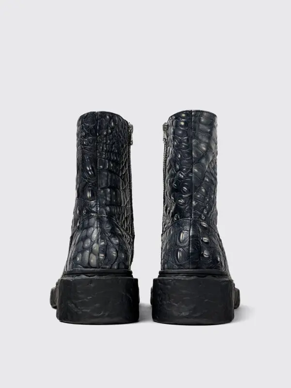 Camper Croc Effect Ankle Boots - Grey