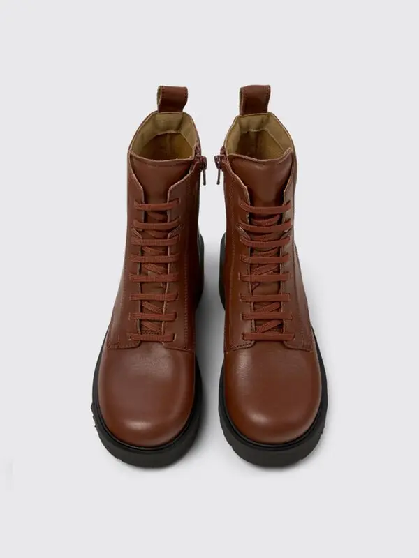 Camper Lace-up Leather Boots - Red