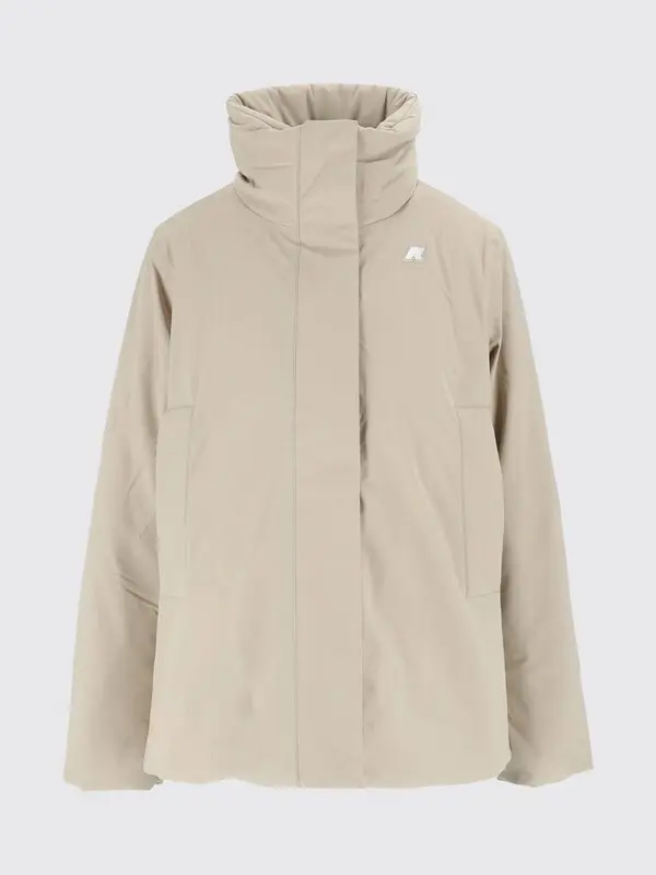 K-WAY Marla Padded Hooded Windbreaker Jacket - Beige
