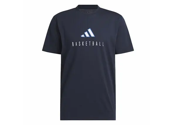 Adidas Worldwide Hoops Logo Performance Graphic Tee Shirt - Legend Ink