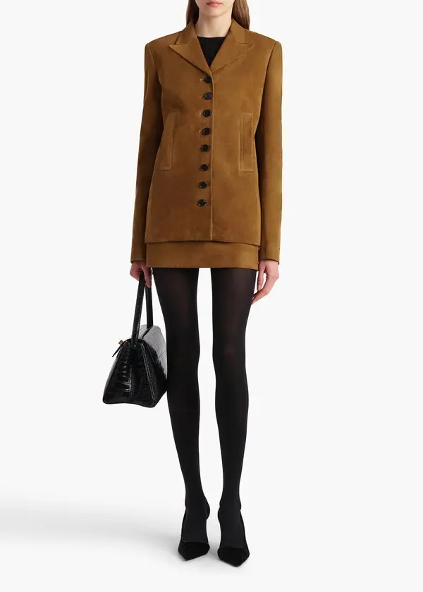 Khaite Jett Striped Miniskirt - Toffee