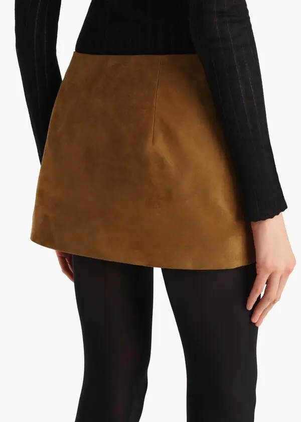 Khaite Jett Striped Miniskirt - Toffee