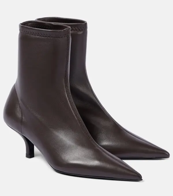 TOTEME Leather Sock Boots - Brown