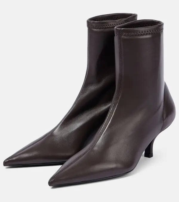 TOTEME Leather Sock Boots - Brown