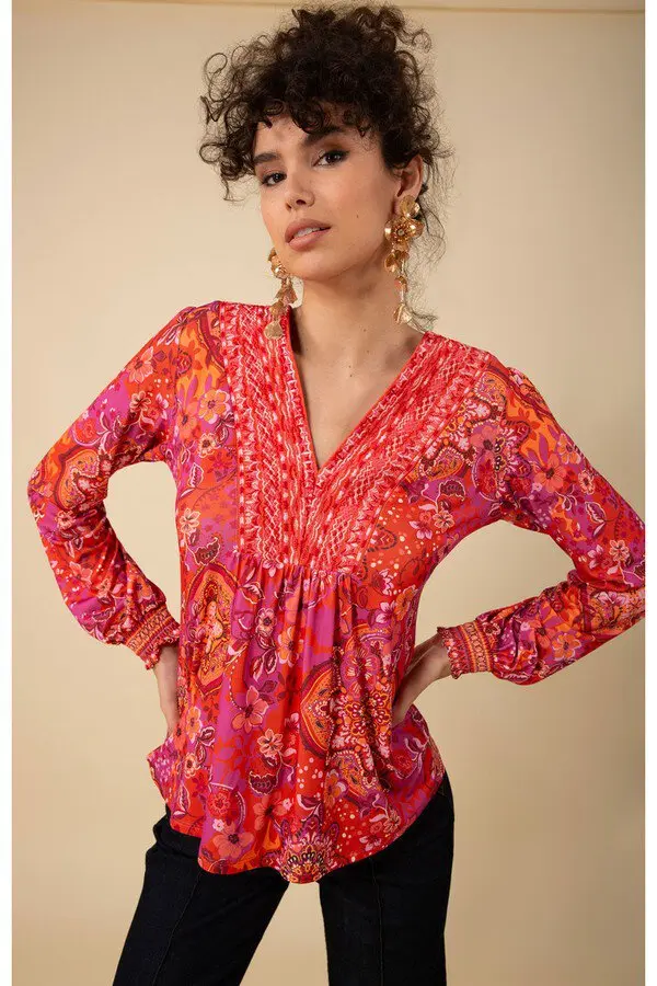 Hale Bob Daniella Jersey Top - Red