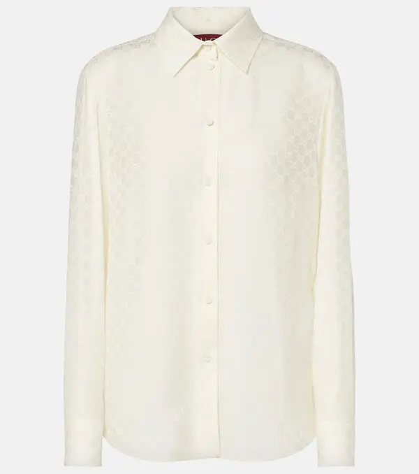 Gucci Gg Silk Crêpe Shirt - White