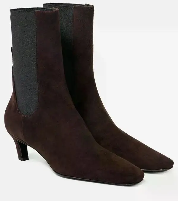 TOTEME Suede Ankle Boots - Brown