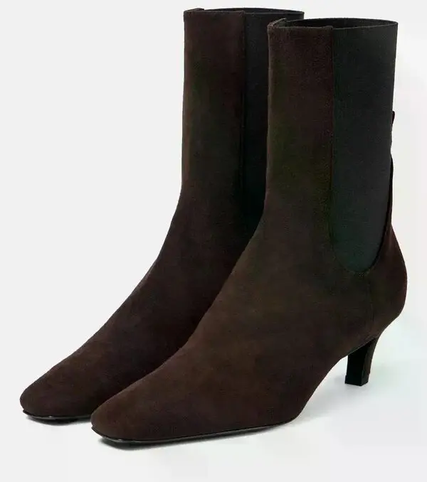 TOTEME Suede Ankle Boots - Brown