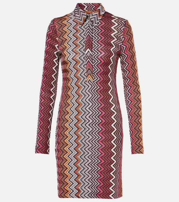 Missoni Zigzag Print Belted Shirt Dress - Multicoloured