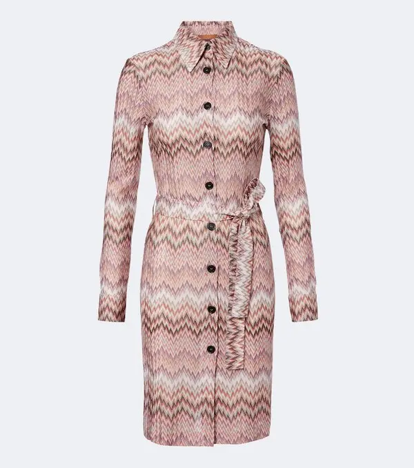 Missoni Zigzag Shirt Dress - Pink