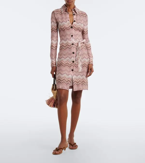 Missoni Zigzag Shirt Dress - Pink
