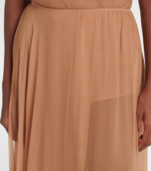 Chloé Silk Muslin Midi Skirt