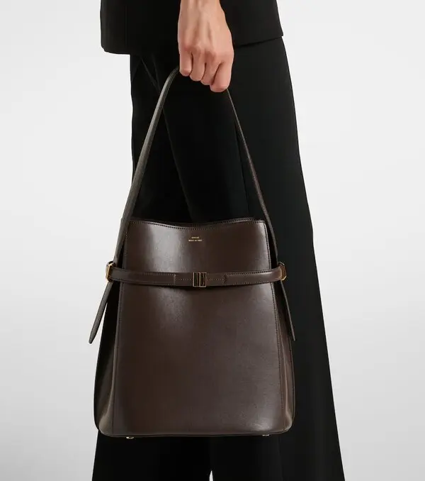 TOTEME Leather Bucket Bag - Brown