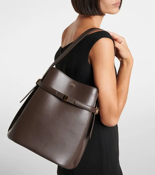 TOTEME Leather Bucket Bag - Brown