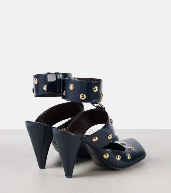 Chloé Jade Studded Leather Pumps - Blue