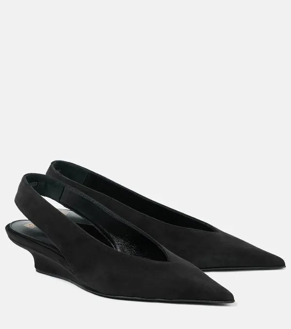 TOTEME Suede Slingback Wedges