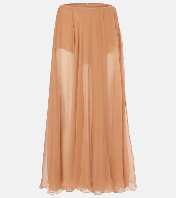Chloé Silk Muslin Midi Skirt