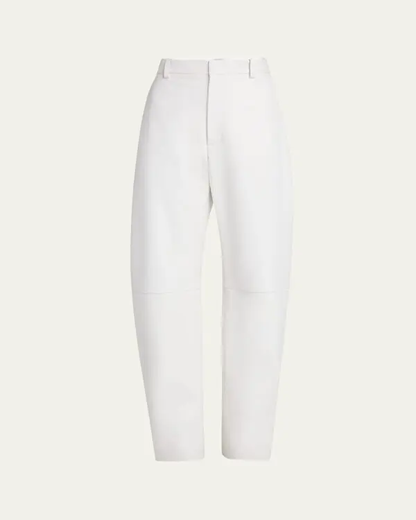 Bottega Veneta Napa Leather Rounded Leg Trousers