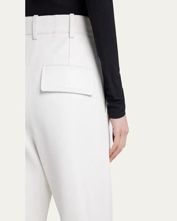 Bottega Veneta Napa Leather Rounded Leg Trousers