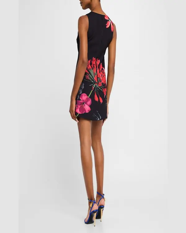 Alice + Olivia Floral Clyde A-Line Shift Dress - Azalea Floral |  Editorialist