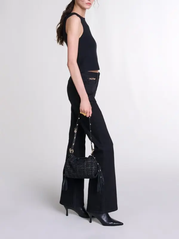 Maje Viscose Knit Crop Top