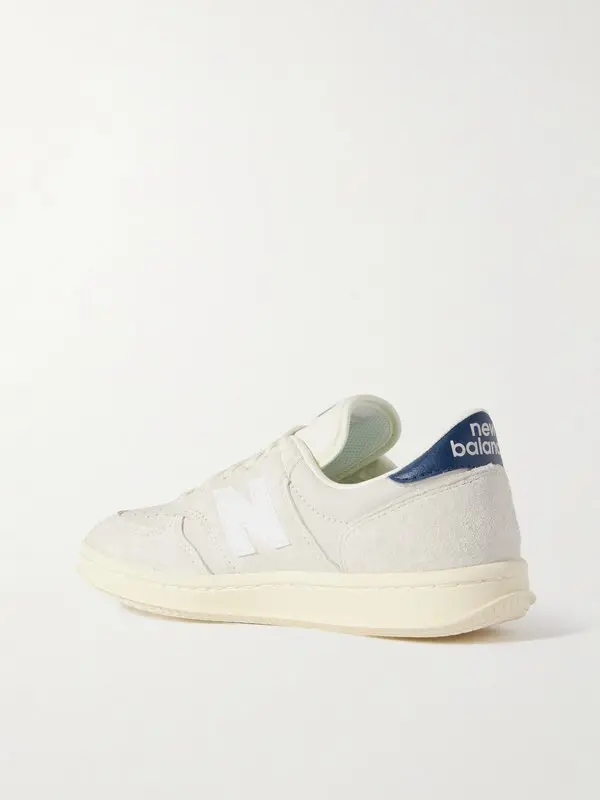 NEW BALANCE T500 Leather-trimmed Suede And Nubuck Sneakers - Neutrals