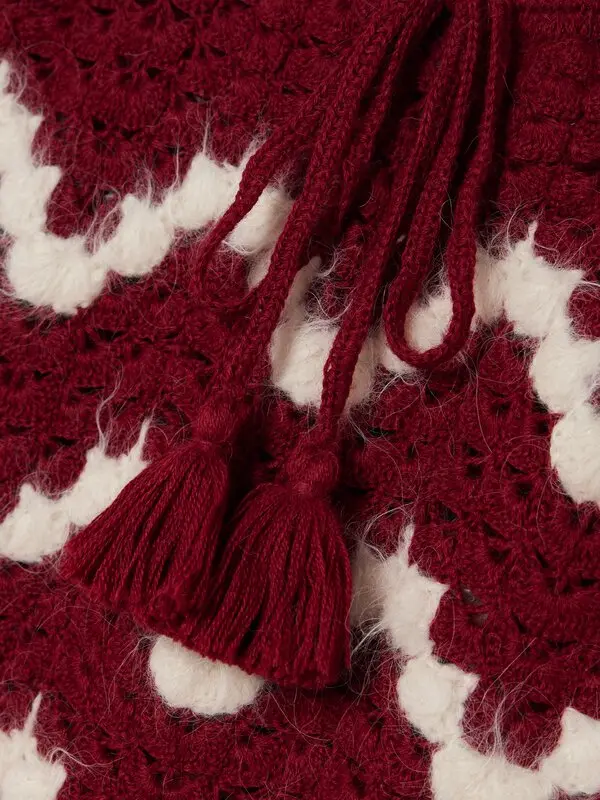Escvdo Safi Scalloped Crocheted Alpaca Midi Skirt