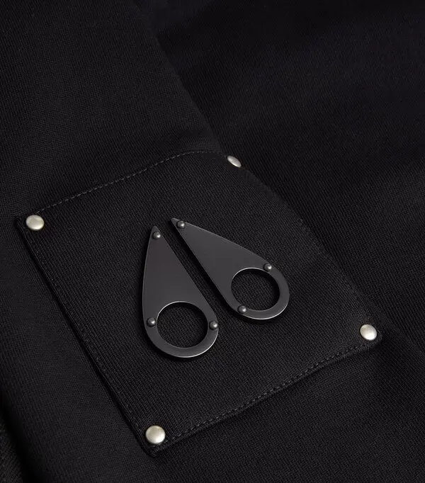 Moose Knuckles Logo Zip-up Hoodie - Black