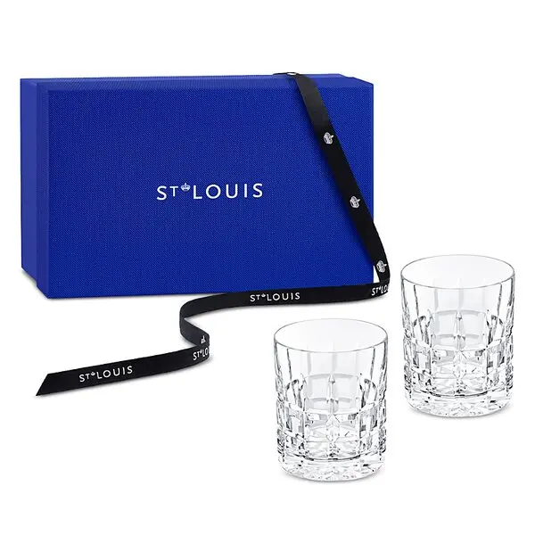 SAINT LOUIS Manhattan Double Rock Glasses, Set Of 2 - No Color