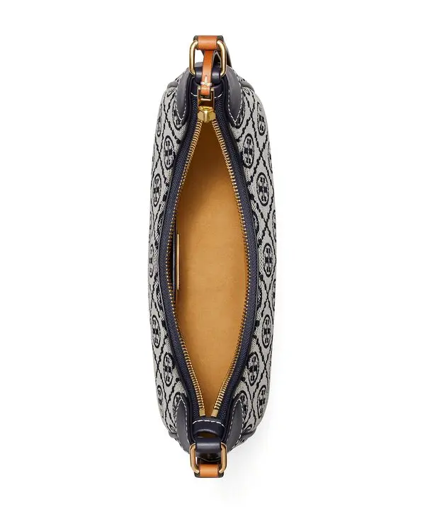 Tory Burch T Monogram Leather Crescent Bag - Tory Navy